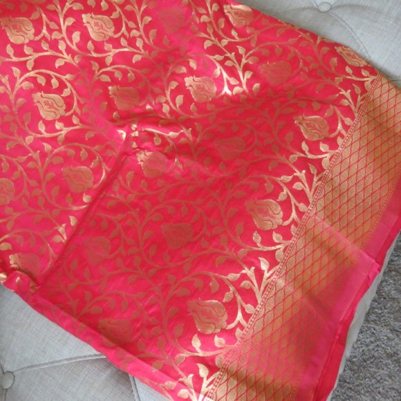 Sarees | Tomato Red Woven Silk Jamewar Banarasi Saree | Poshmark